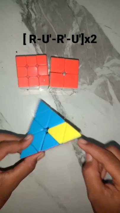 COOL PATTEN TRICKS ON PYRAMINX CUBE [R-U'-R'-U']X2#mantshamalik#viral#cubemaster#youtubeSHORTS# ...
