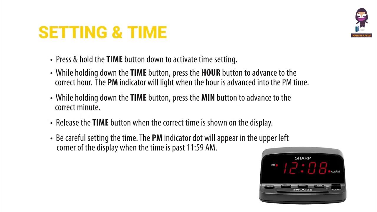 How to Set Up and Use the SHARP SPC051 Digital Alarm Clock ...