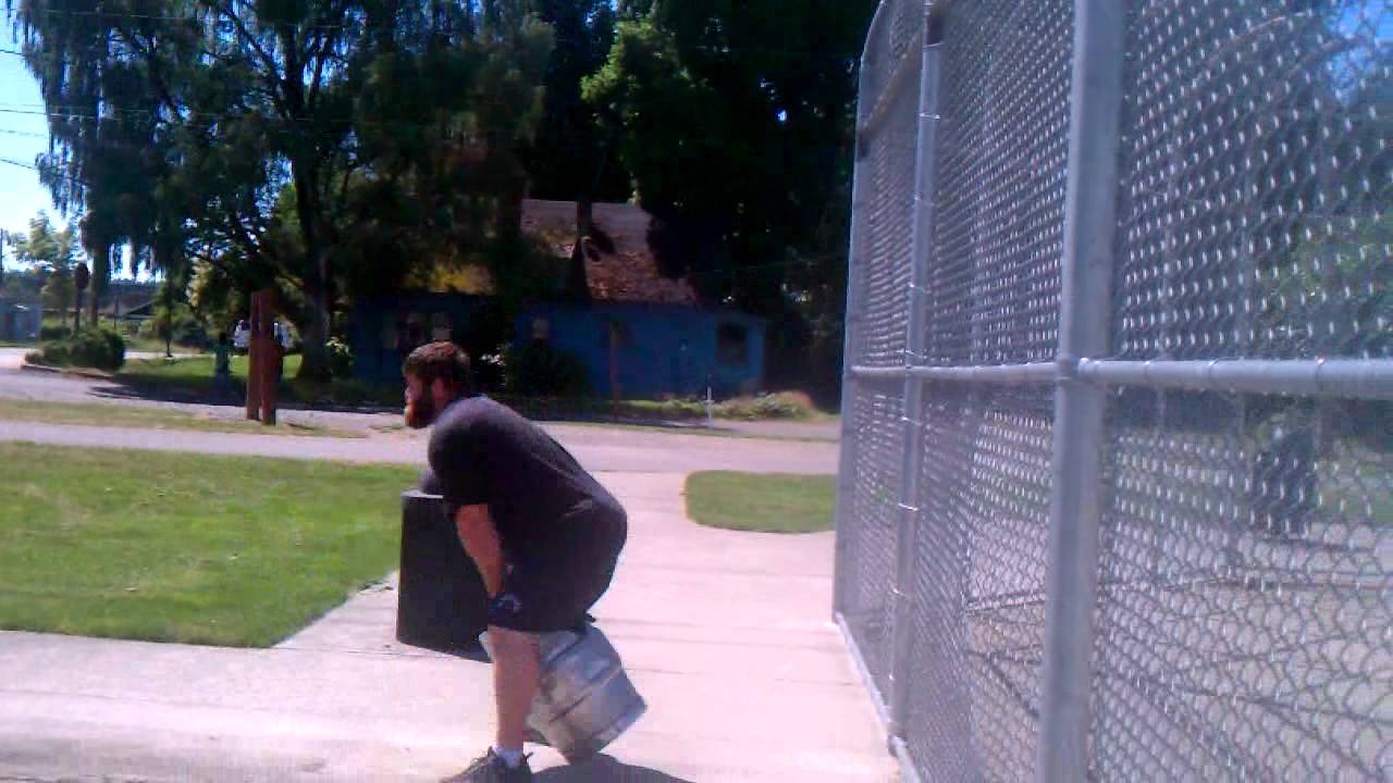My first keg throw... 55ish # keg. 14.5' bar - YouTube
