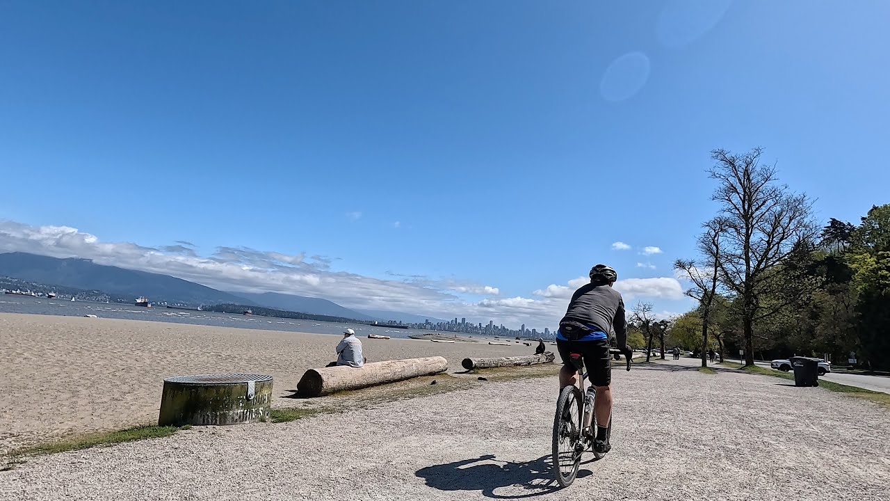 VANCOUVER BC CANADA - BIKE RIDE to UBC Area JERICHO BEACH SPANISH BANKS ...