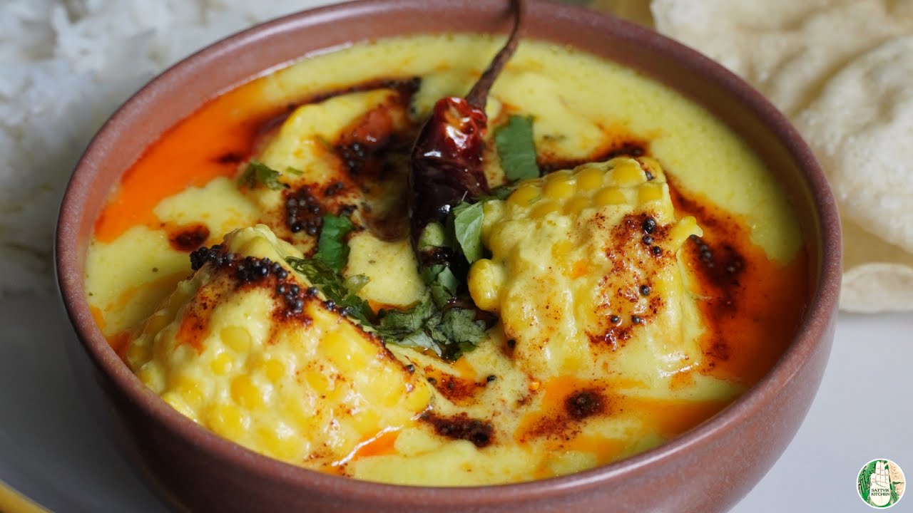 Just add Corn to Curd and Delicious Dinner is ready! Corn Kadhi recipe ...