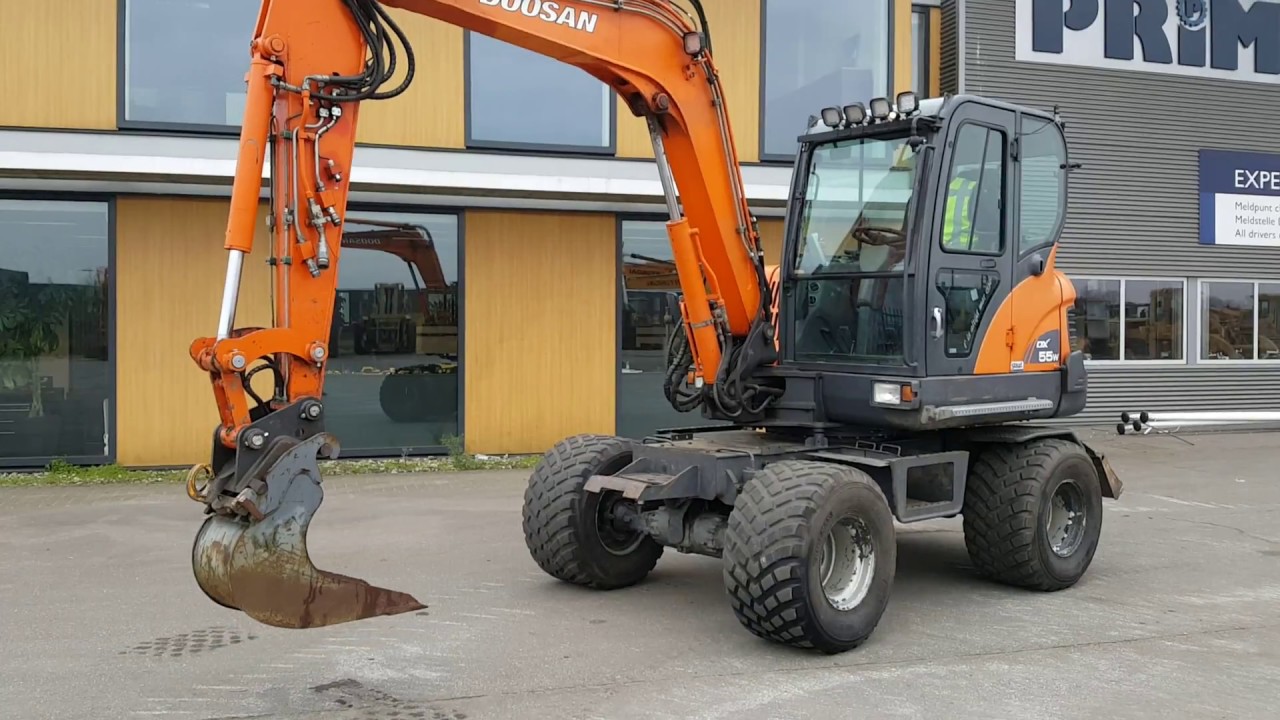 PRIMA Used Equipment: Doosan DX55W Wheel Excavator, 2010 - sold! - YouTube