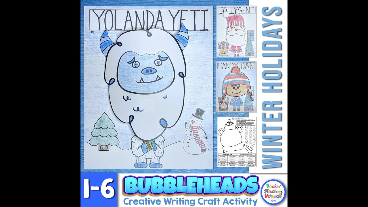 Winter Bubbleheads Creative Writing Craftivity - YouTube