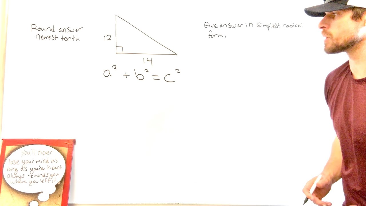 Simplest Radical Form or Rounding Answers Pythagorean Theorem - YouTube