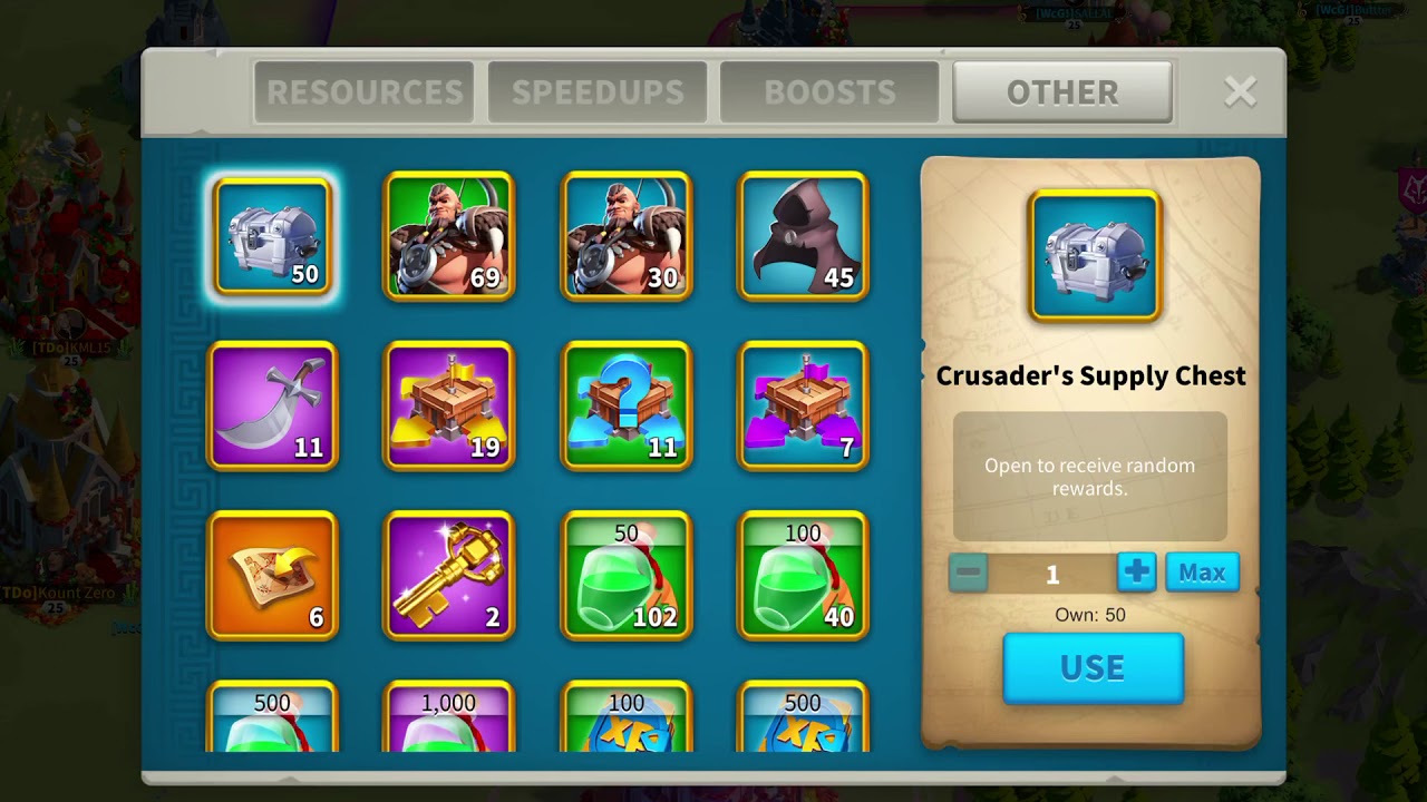 RoK Ruined Crusader Fortress Donation Chests rewards (Stage 1) - YouTube