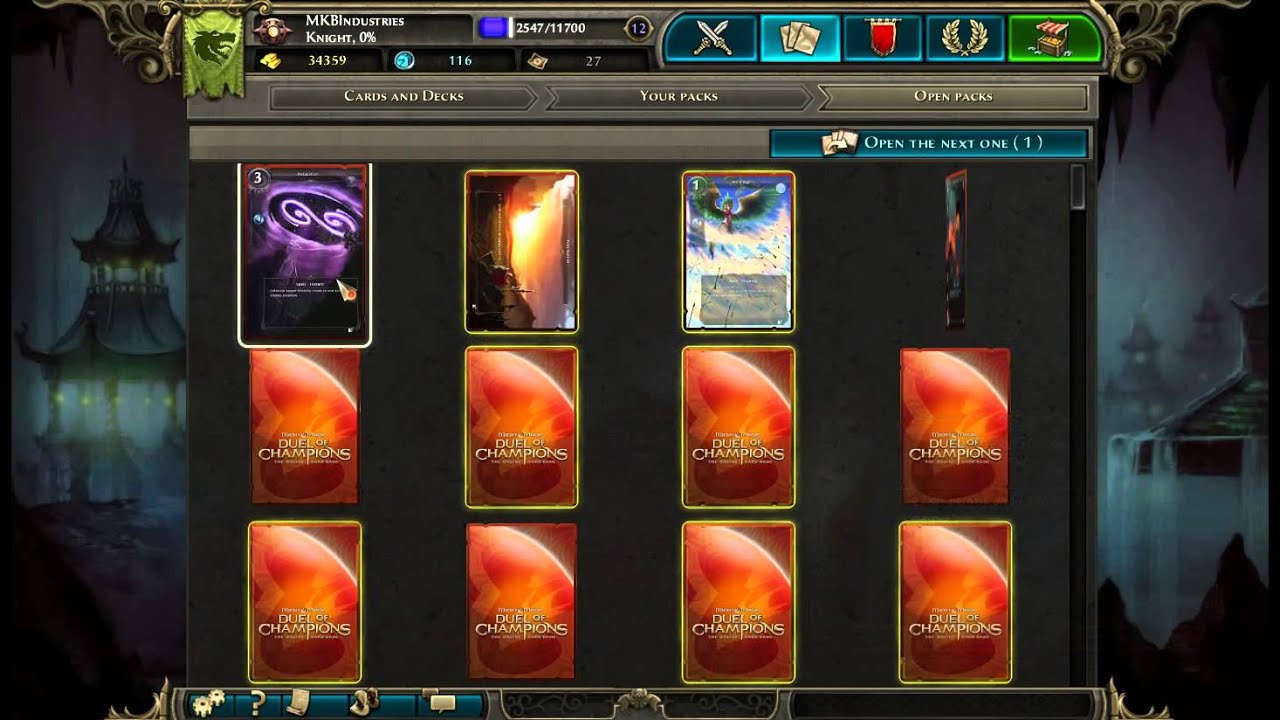Might & Magic opening 12 packs of cards - YouTube