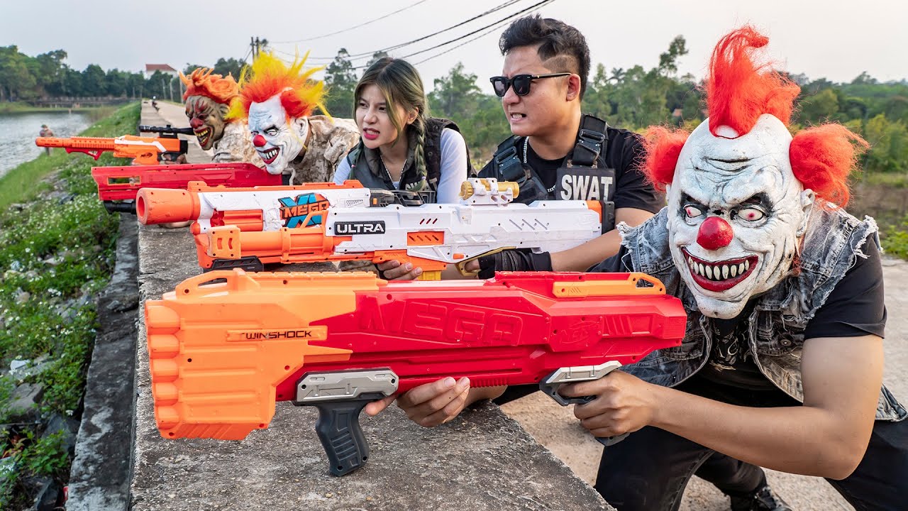 LTT Nerf Mod : Mission Attack Of Couple Warriors Nerf Gun Fight Boss ...
