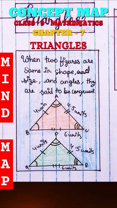 Mind Map : TRIANGLES - Class 9 Maths Chapter 7 | #shortvideo #mindmap #maths #class9maths - YouTube