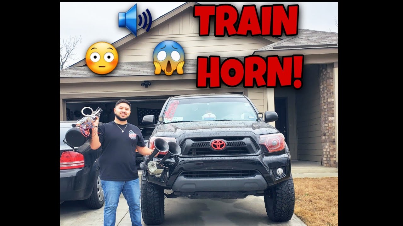 Train horn install on my 2015 tacoma - YouTube
