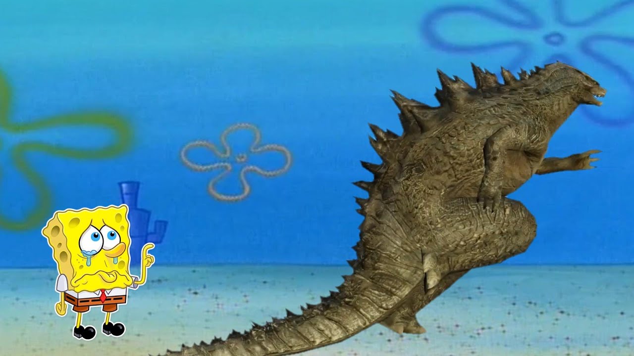 Godzilla leaves SpongeBob - YouTube