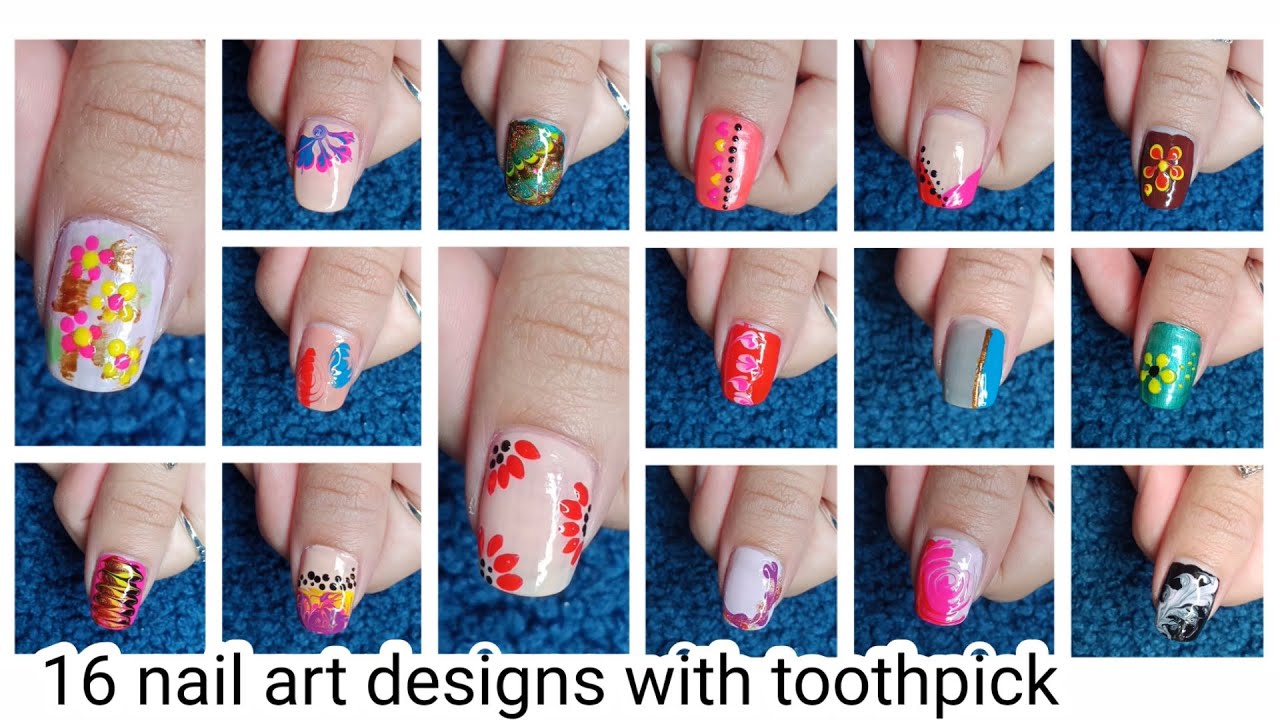Nail art designs with toothpick | nail art compilation | DKD ART ️ ...