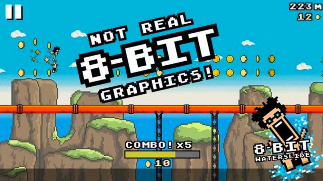 8-BIT WATERSLIDE (Android/IOS) Gameplay HD | Let's Play 8-BIT ...