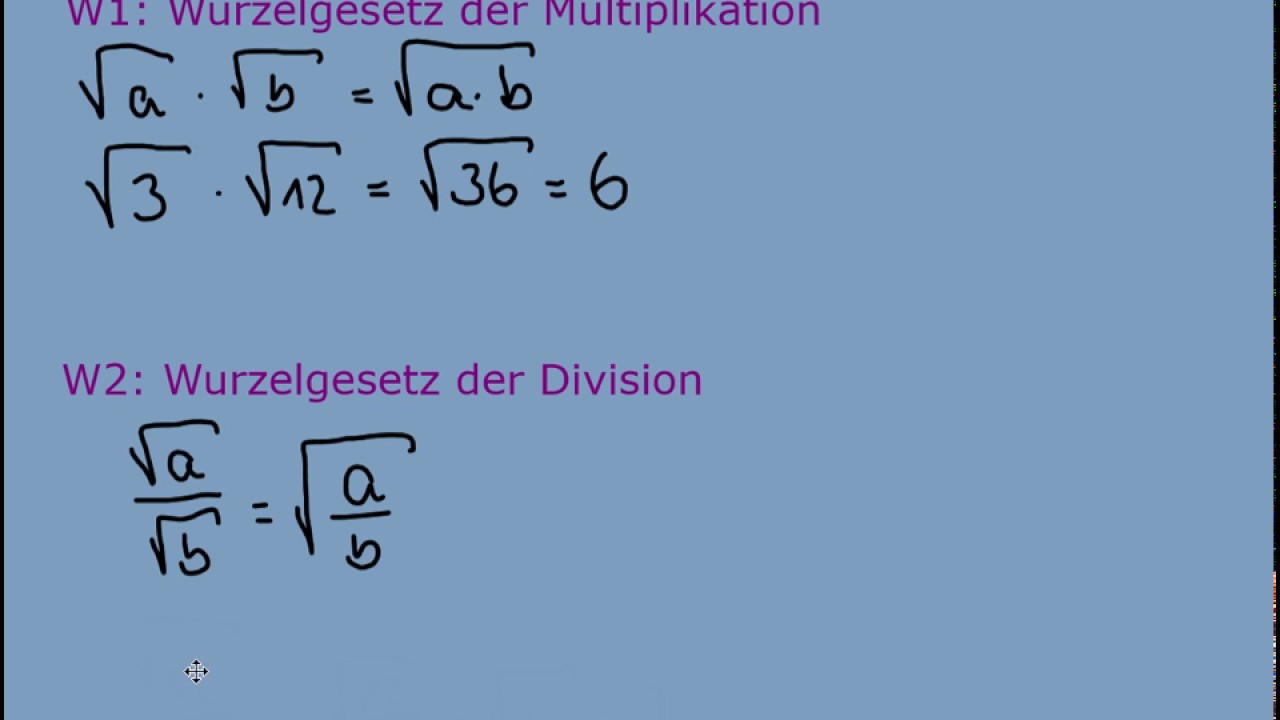 Multiplikation Mit Wurzeln – Wurzeln Multiplikation Tabelle – YGGD