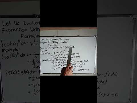 Basic integral using reduction cot formula( Educational purposes only ...