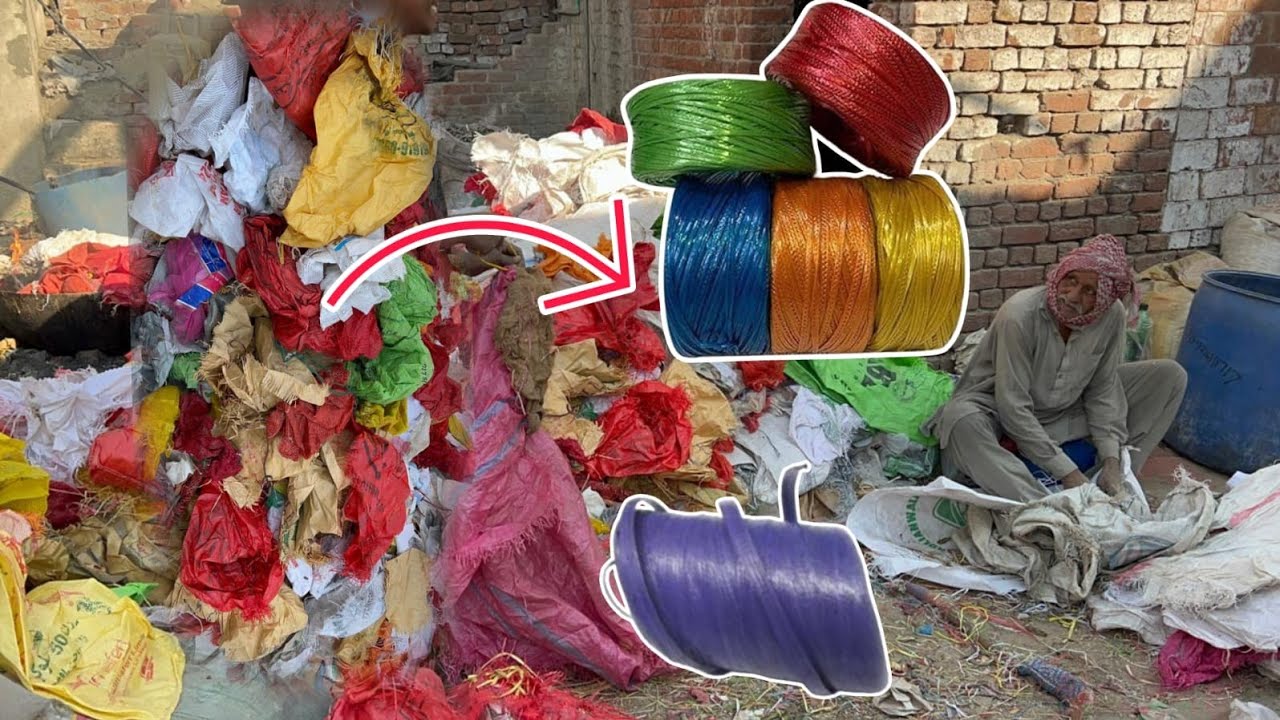 How to make plastic rope in a factory | Amazing Rope manufacturing ...