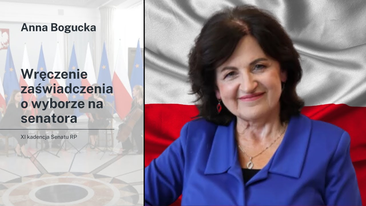 Anna Bogucka: Zaświadczenie o wyborze na senatora XI kadencji - YouTube