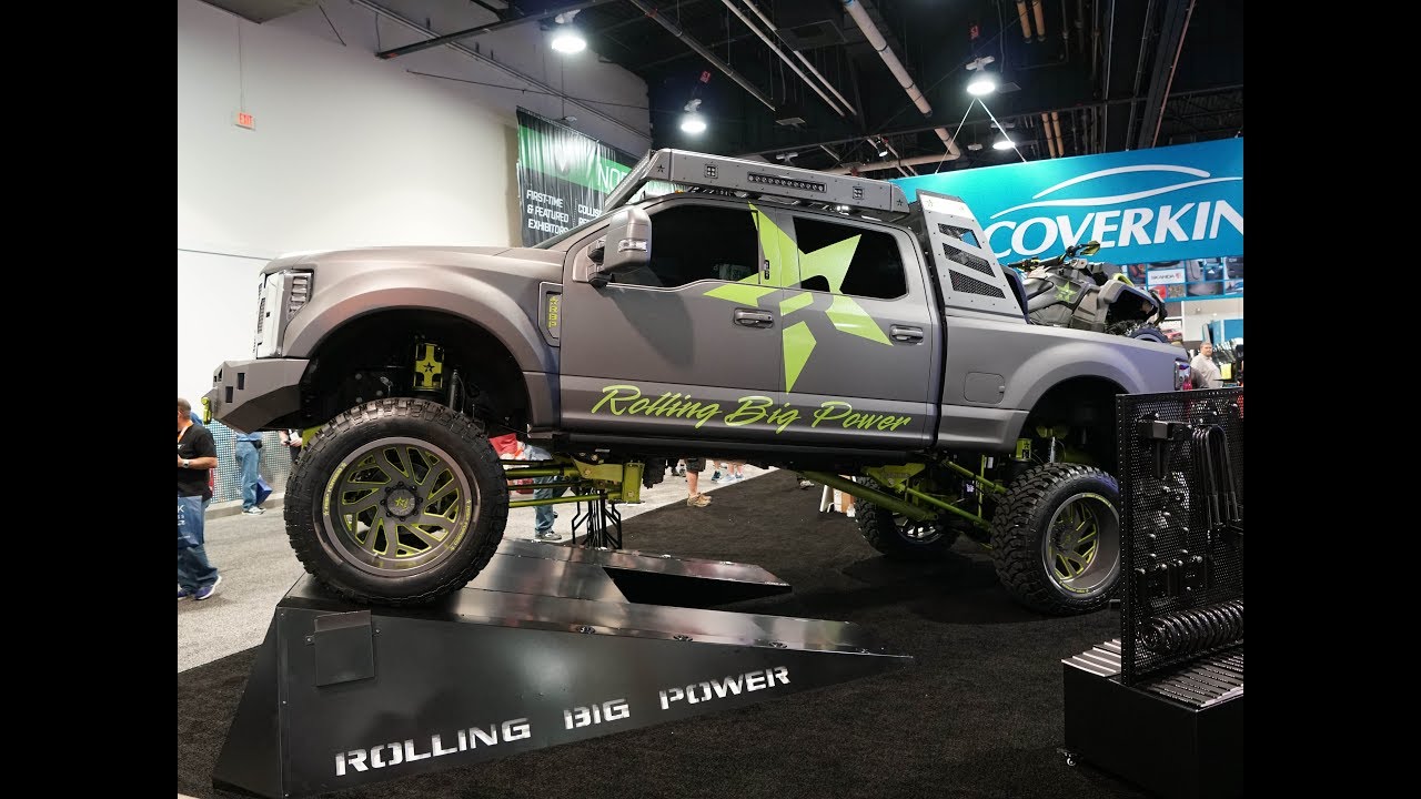 Rolling Big Power Ford Pickup at SEMA 2017 - YouTube