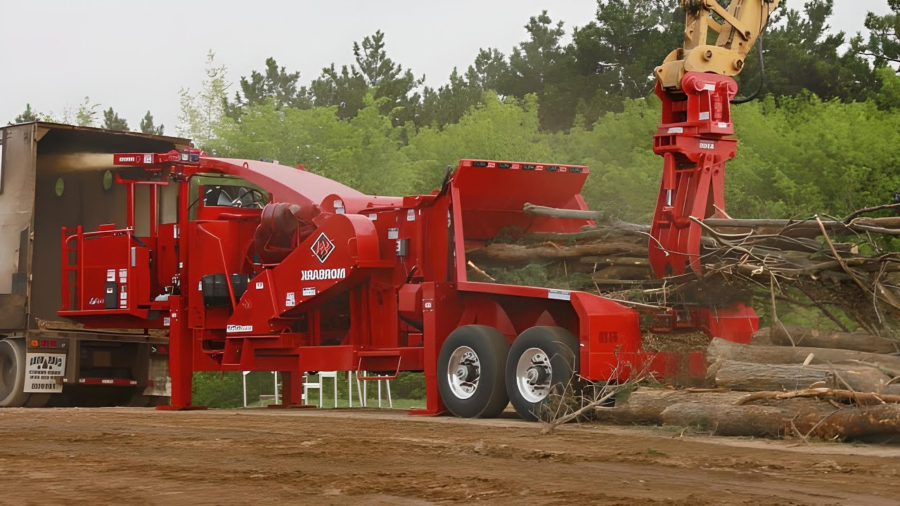 🚩Crazy Wood Chipper Machines Working Fastest Big Tree Shredder Easy ...