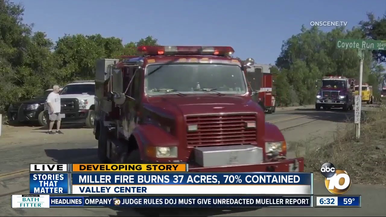 Valley Center fire 70 percent contained - YouTube