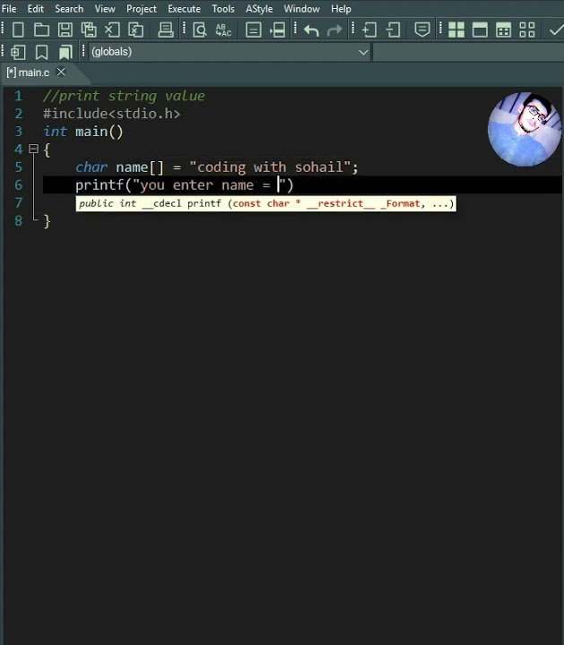 C Programming Print String Value Coding With Sohail Youtube