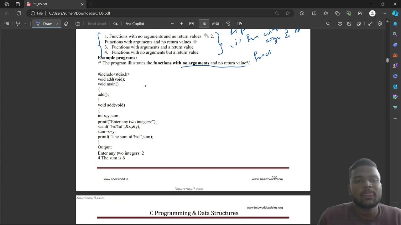 Functions in C language | call by value | call by reference | C programming language | PPS unit ...