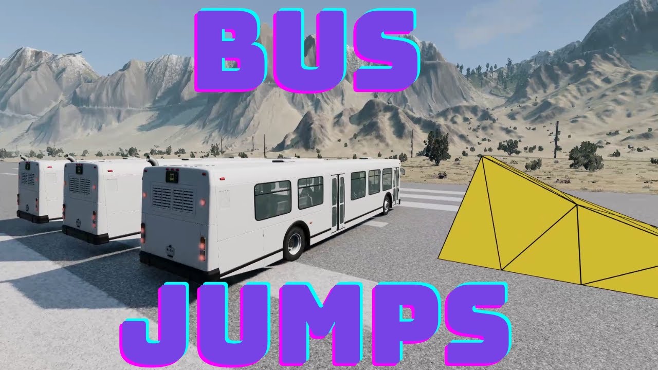 Bus jump #beamngdrive - YouTube