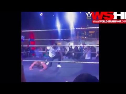 Lil Scrappy Choke Slams Wrestler for Interrupting His Performance - YouTube