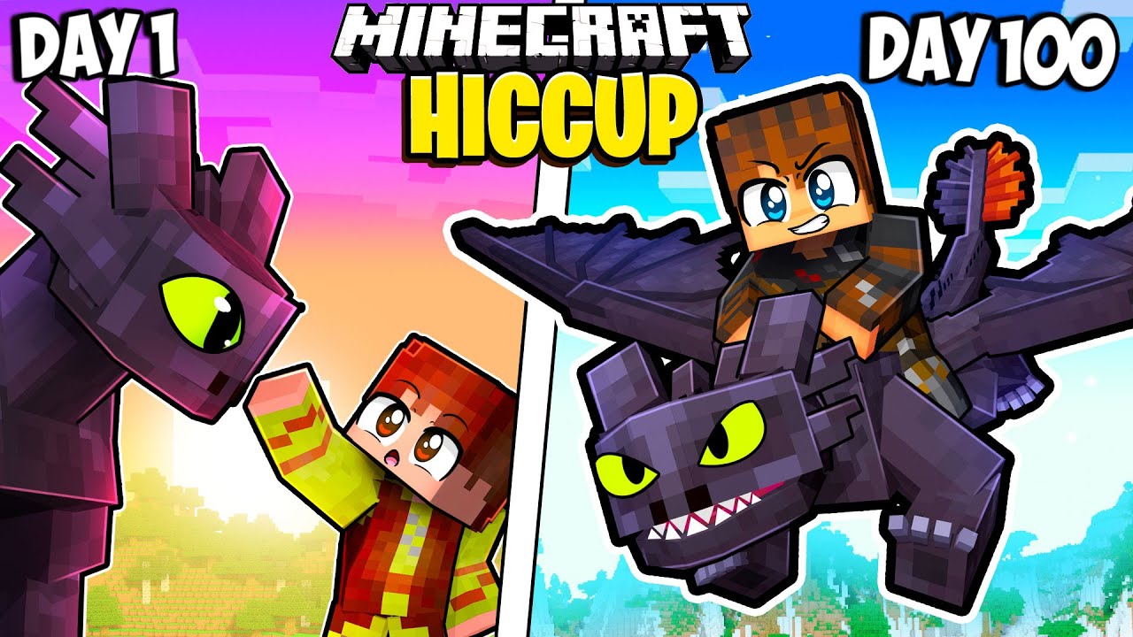 I Survived 100 Days as HICCUP in Minecraft - YouTube