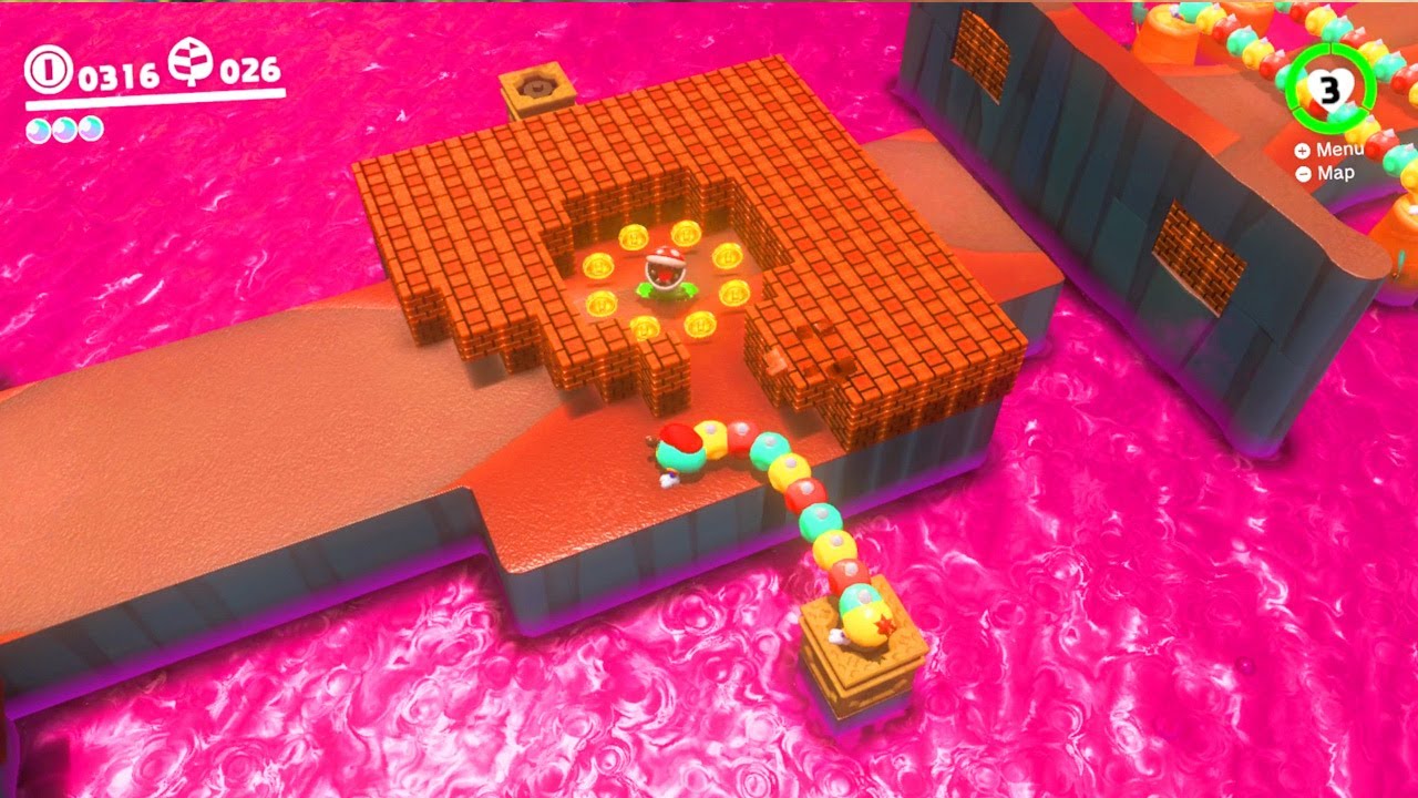 Super Mario Odyssey - Tropical Wiggler Gameplay - YouTube