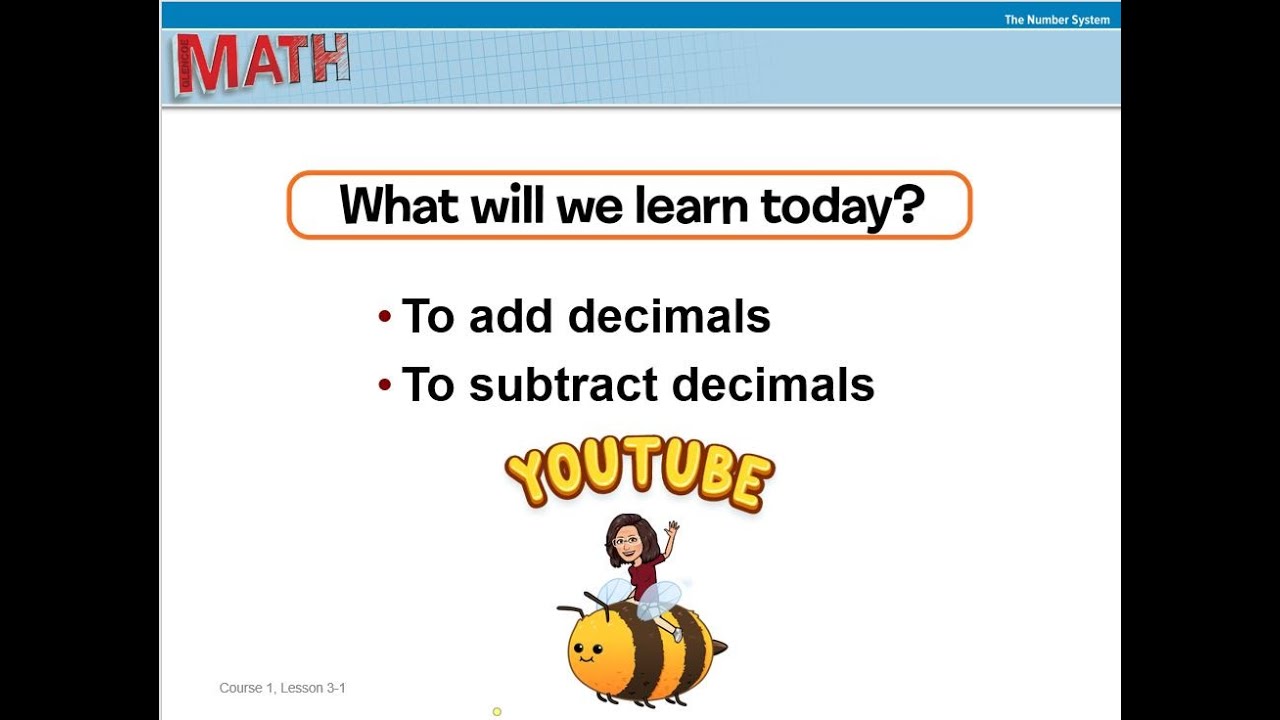 Math Chapter 3 Lesson 1 Add and Subtract Decimals - YouTube