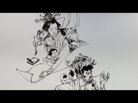 KimJungGi Live Drawing at Kiyoshi Gallery. 1st day #2. Roppongi,Tokyo ...