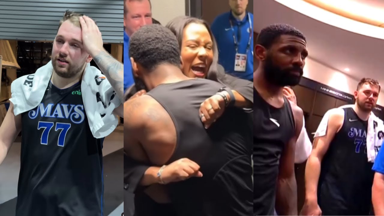 KYRIE IRVING & LUKA IN LOCKER ROOM AFTER BEATING WOLVES & KYRIE GETS ...