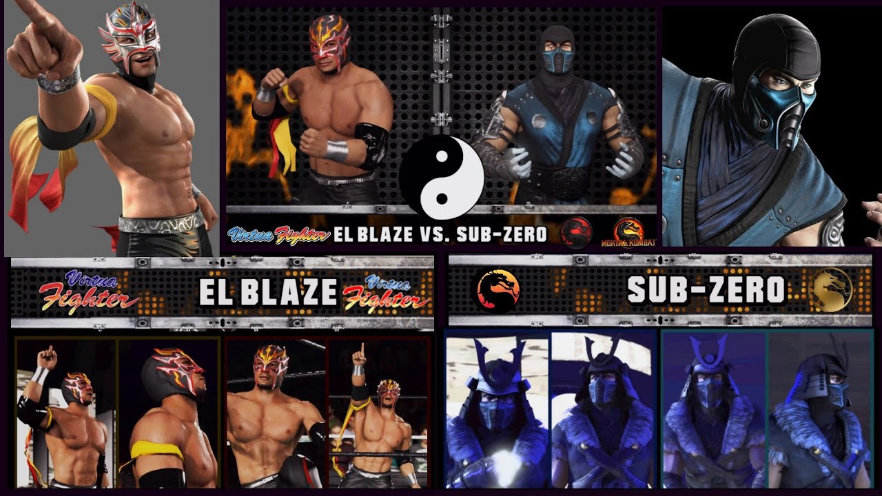 WWE 2K23 El Blaze VS Sub-Zero Virtua Fighter VS Mortal Kombat - YouTube
