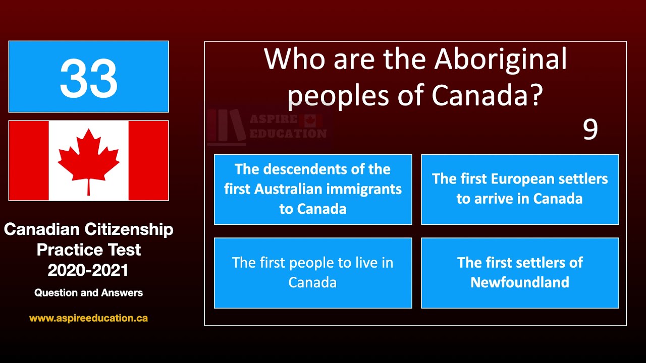 Canadian Citizenship Practice Test 2023| Aspire Education | 50 Question ...