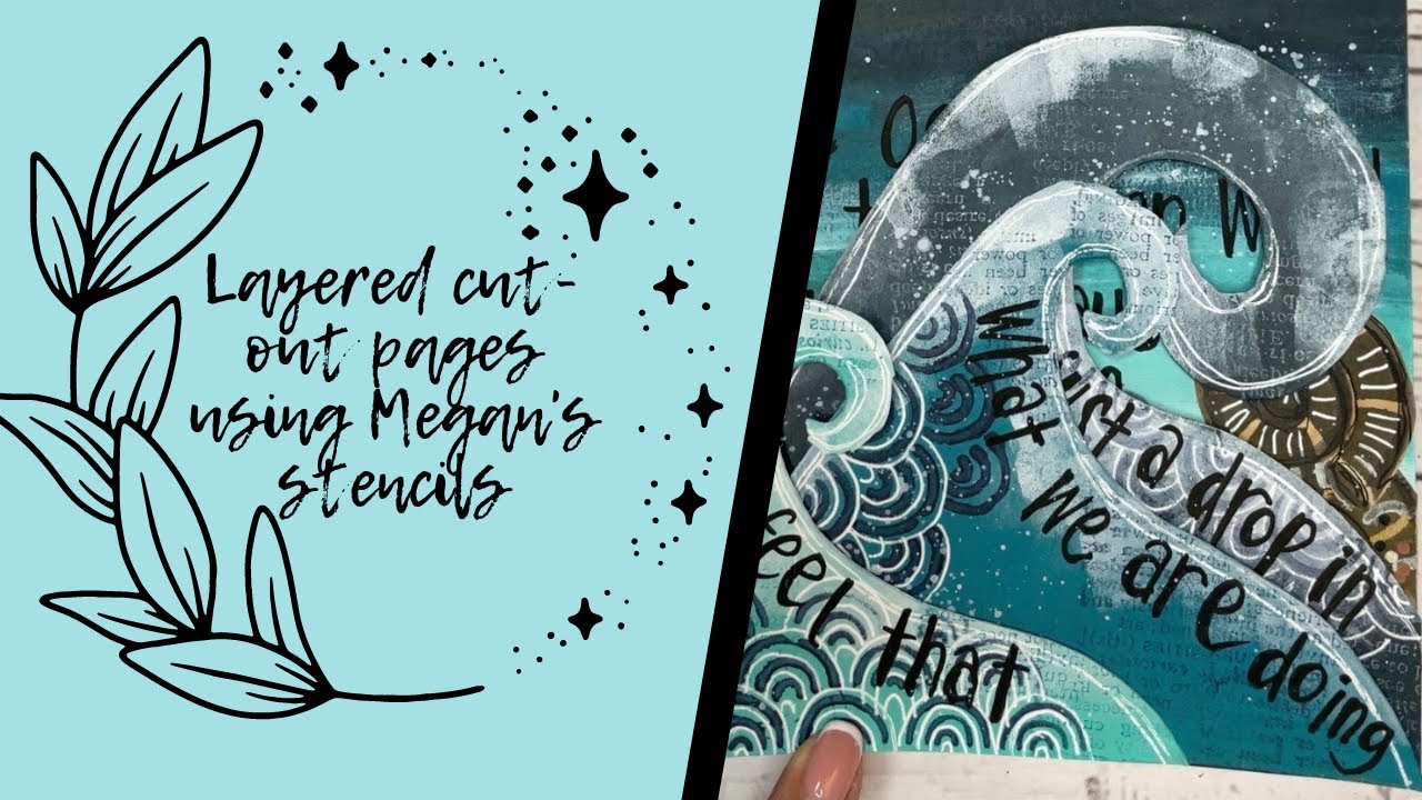 Layered cut -out pages using Megan's stencil - YouTube