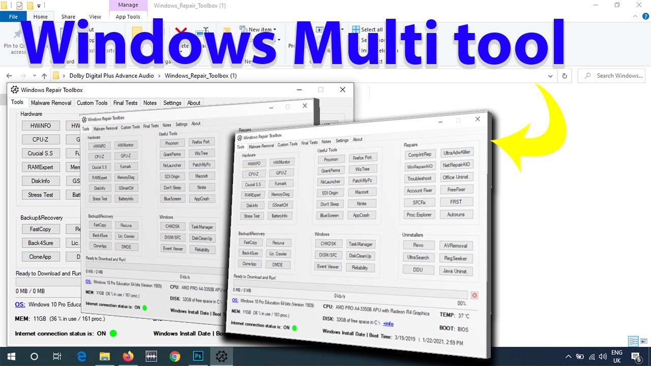 Windows 10 Multi Tool | Windows Repair Tool Box - YouTube