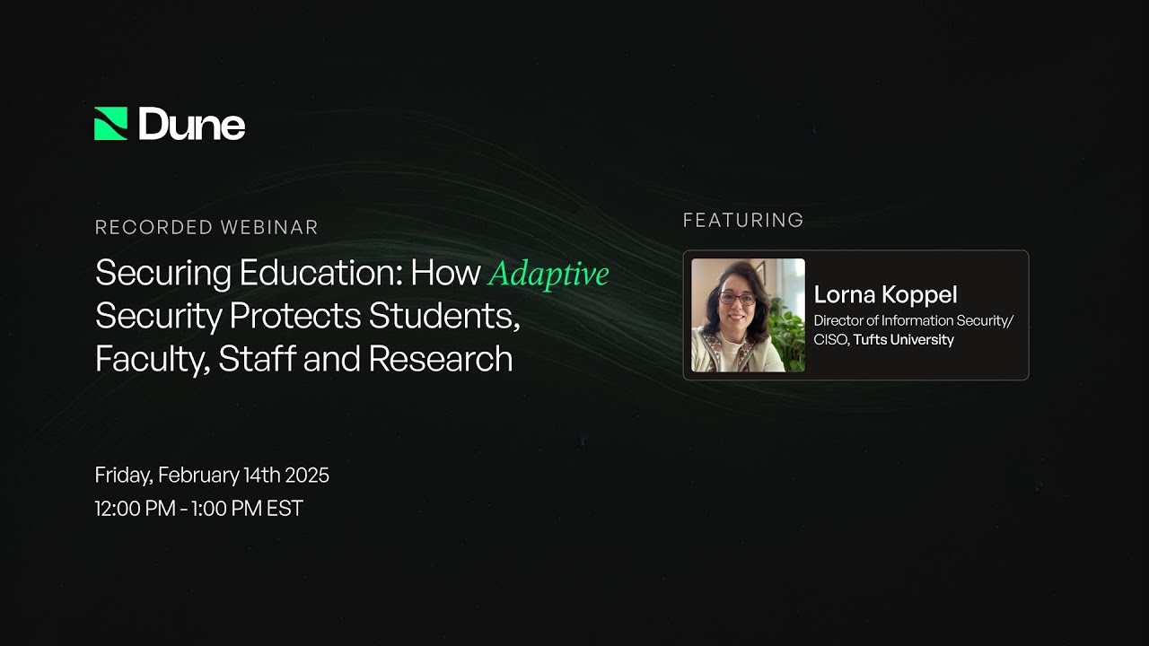 Lorna Koppel on Why Higher Ed Needs Adaptive Security - YouTube