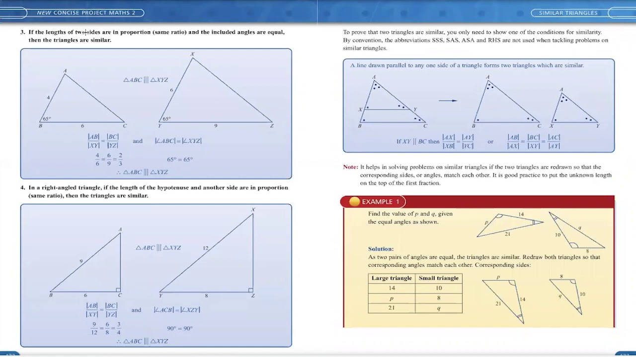 Geometry Similar Triangles Theory Junior Cert Higher Level Maths - YouTube