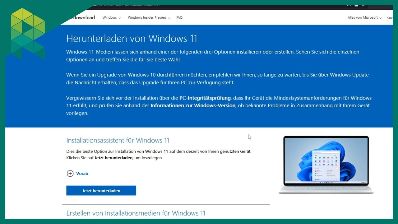 Windows 11 Download & USB-Stick bzw. ISO-Datei erstellen 💻 TUTORIAL ...