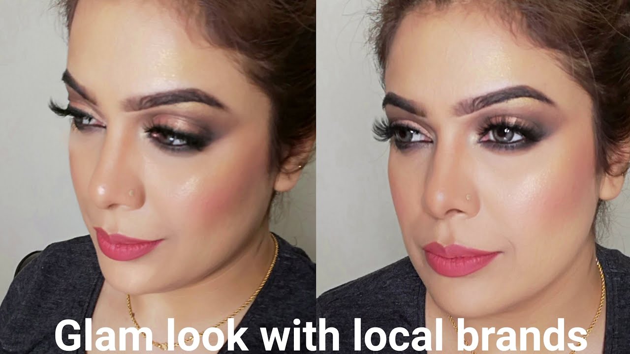 Glam look with local brands (part 1) - YouTube