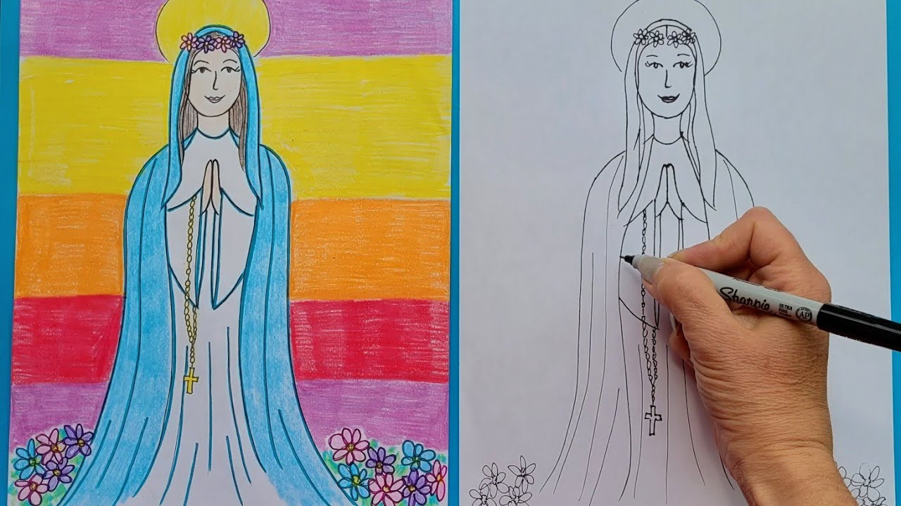 How to draw Mary the Mother of Jesus @artmakeslifemeri - YouTube