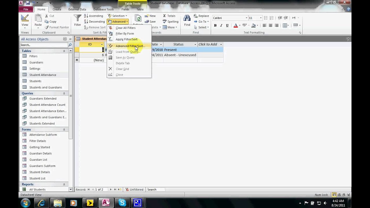 Access 2010 Tutorial Chapter 1 Part 3 - YouTube