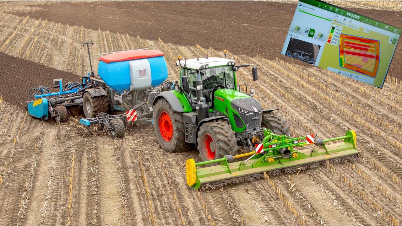 Mulching, Spading and Seeding Wheat at Variable rate | Fendt 942 ONE w/ 6m Imants 38FSX | vd ...
