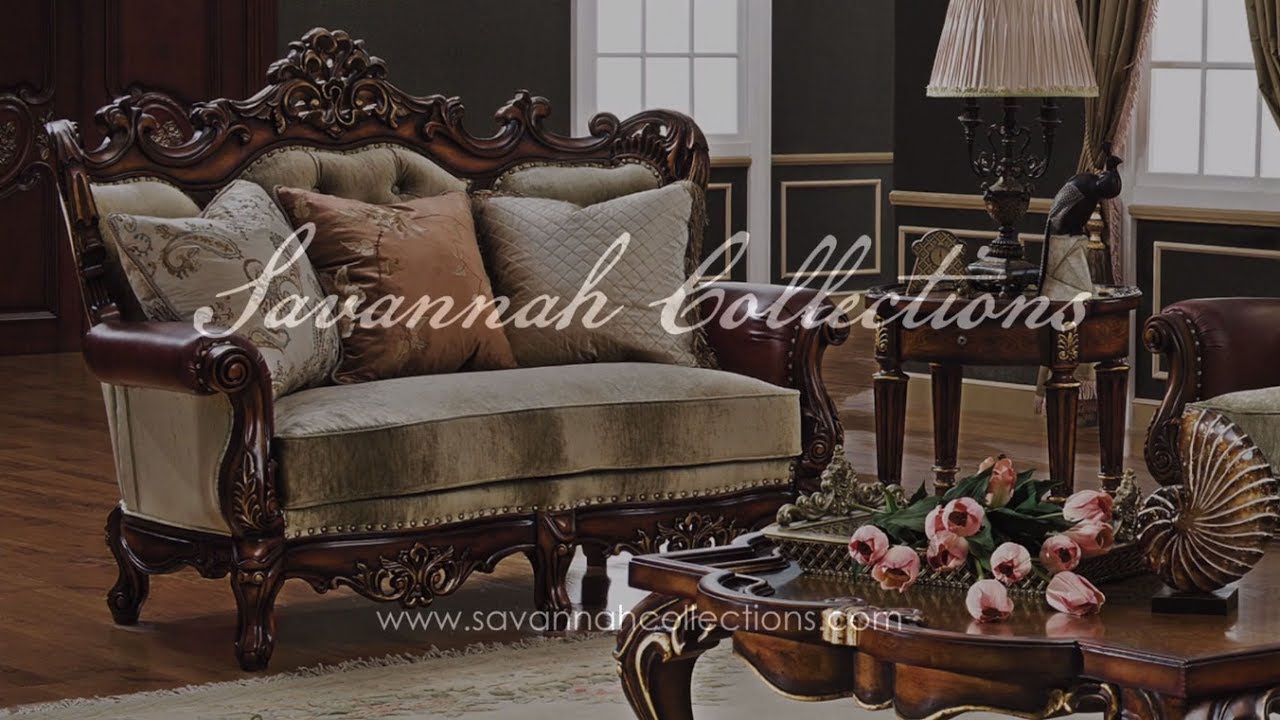 Victorian Furniture Loveseat by Savannah Collections - Aico - YouTube