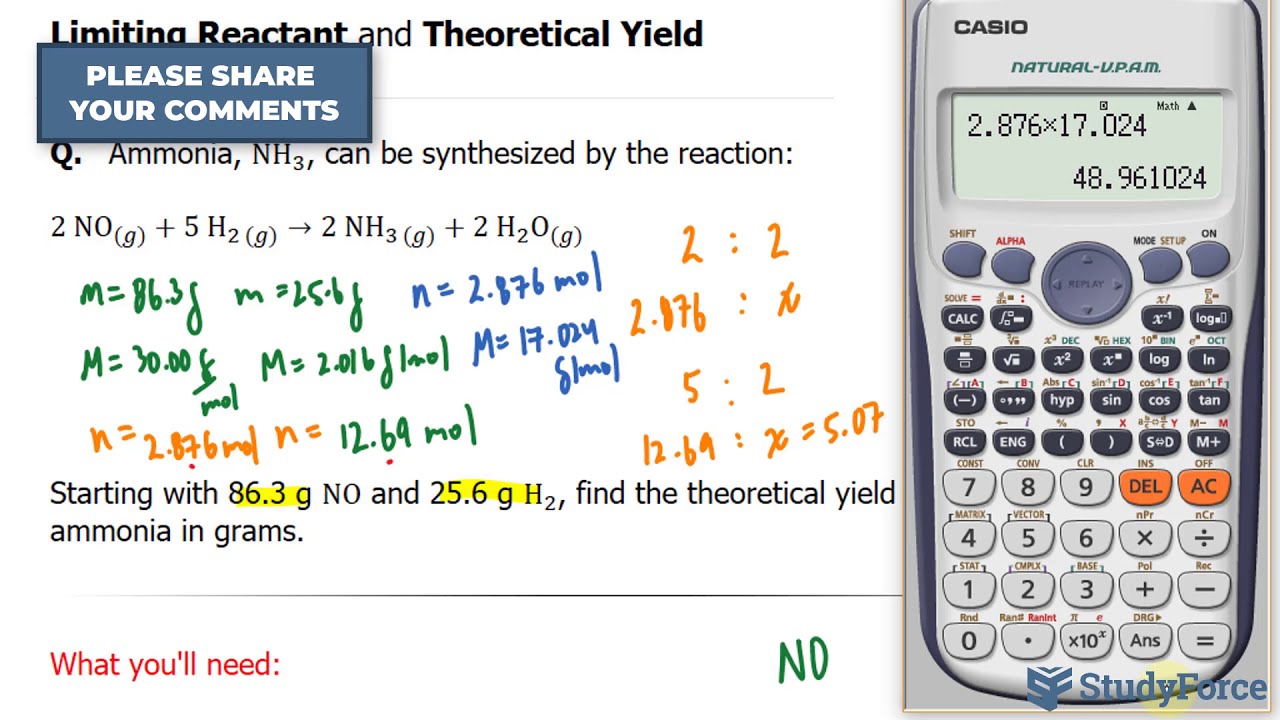 ⚗️ Limiting Reactant and Theoretical Yield (Question 1) - YouTube