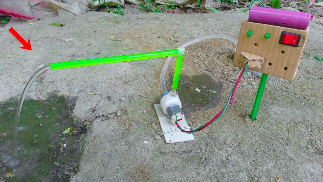 How to make mini water pump | Science project | Electric water pump ...