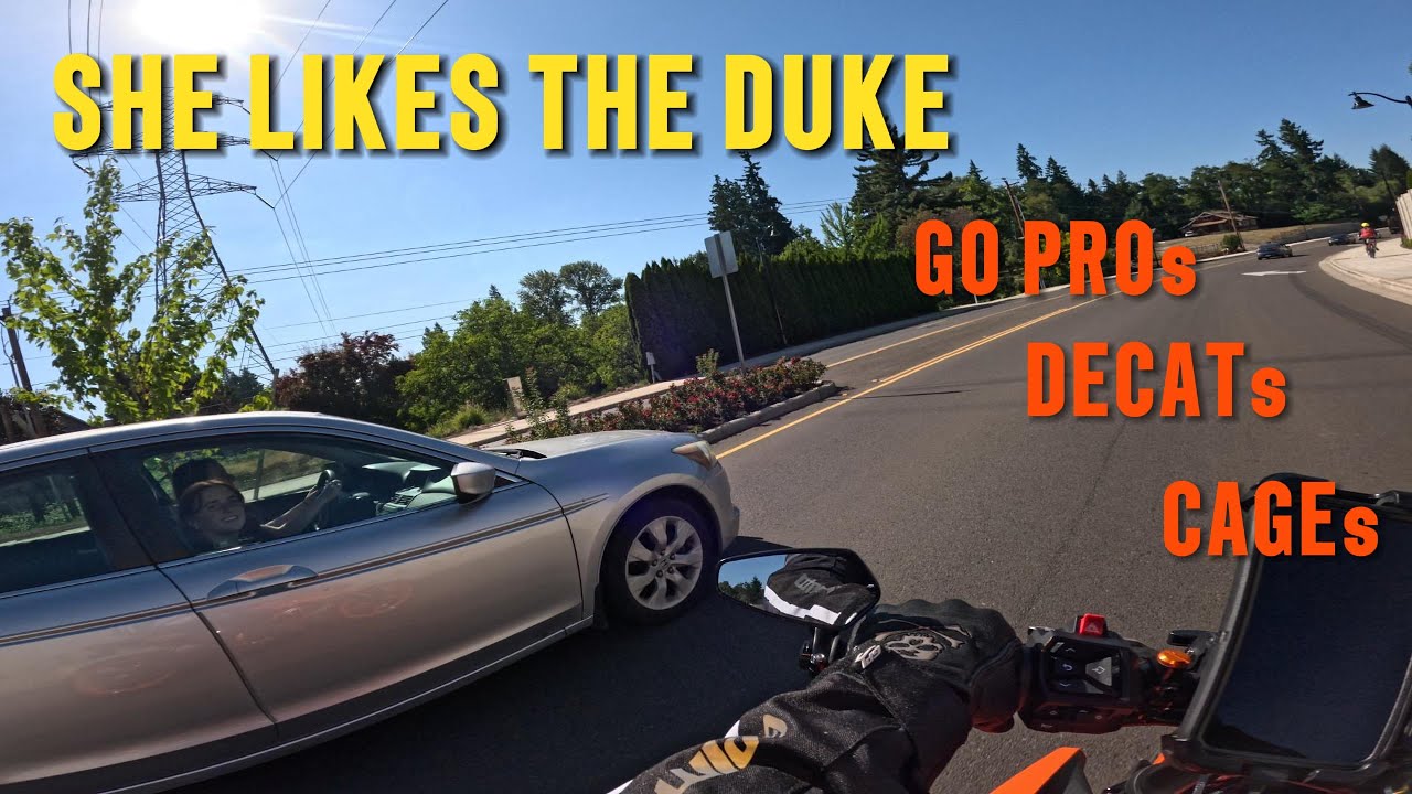 She likes it! GoPro's, DeCat's, and Cages. 2024 KTM Duke 390 Gen 3. # ...