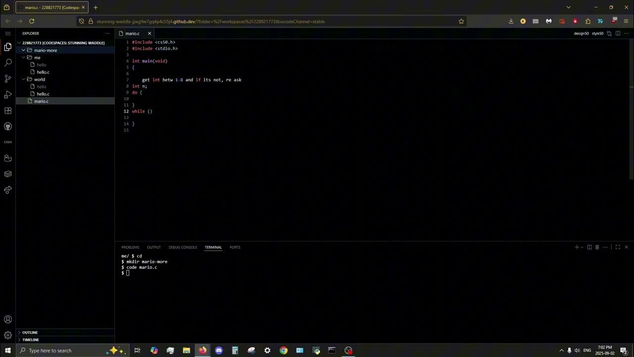 CS50 Problem Set 1 Mario More - YouTube
