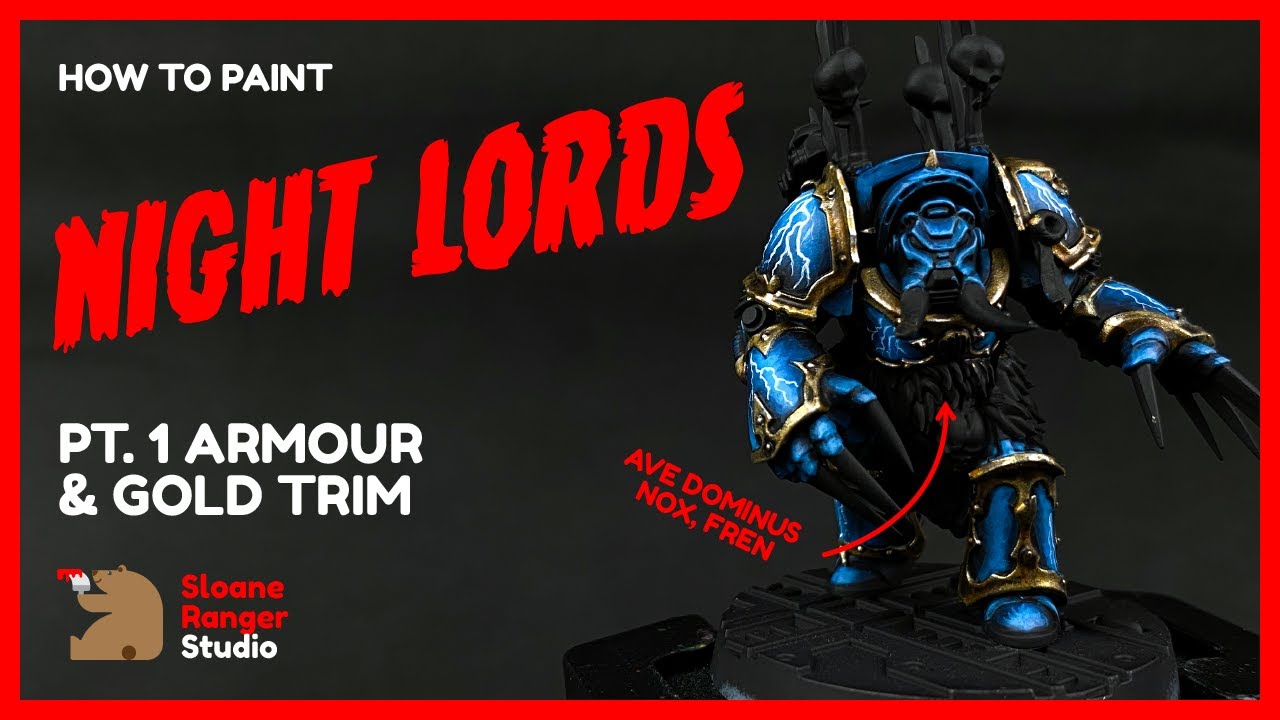 How to paint NIGHT LORDS - Pt. 1 Blue Armour and Gold trim - Miniature ...