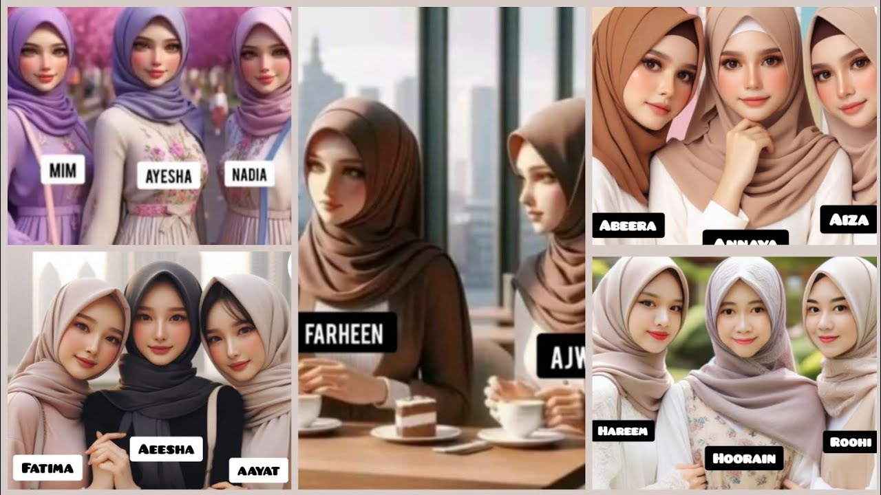 Muslim Friends Girl Stylish Animated Dpz | Cartoonic Muslim Friends ...